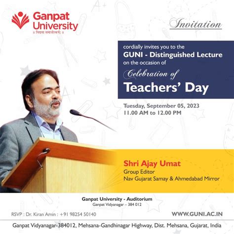 Ganpat University On Linkedin Ganpatuniversity Guni Teachersday