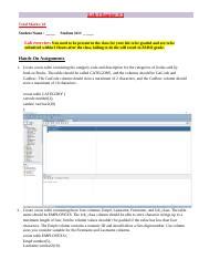 Lab Chapter Hands On Assignments For Creating Tables And Course Hero