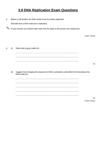 Aqa Dna Replication And The Genetic Code Teaching Resources