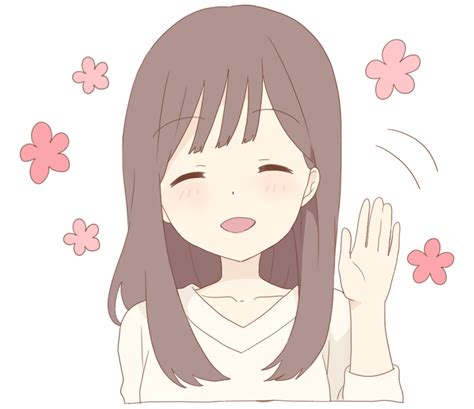 ほんわかお姉さん手を振る フリーイラスト素材集 いらすとすきー