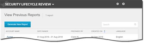 Create A New Security Lifecycle Review Slr Report