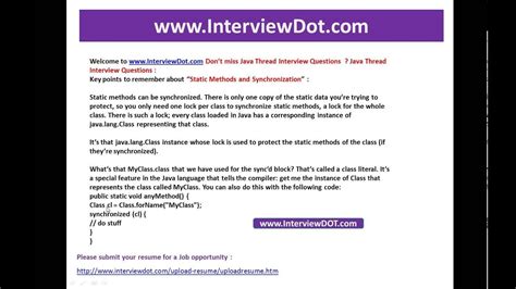 Java Thread Interview Question Static Methods And Synchronization