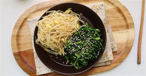 콩나물무침 시금치무침 한번에 2가지 반찬 무치는 방법 ‼️