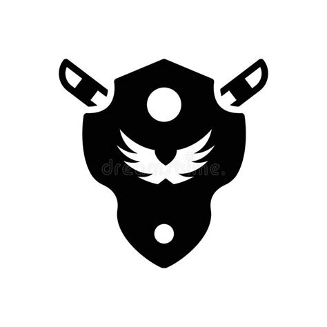 Black Solid Icon For Guild Game And Badge Stock Vector Illustration Of Logotype Badge 270018895