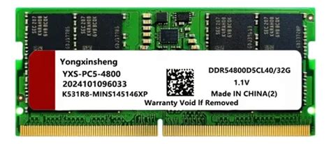 Memoria Ram Yongxinsheng 1x32gb Ddr5 4800mhz Portatil Laptop Cuotas sin interés