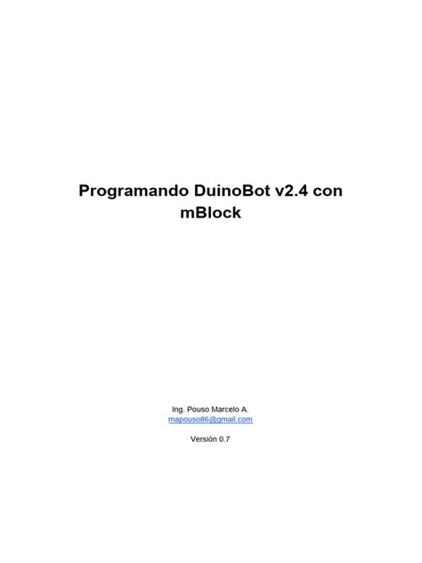 Tutorial Duinobot Con Mblock Pdf Arduino Informática
