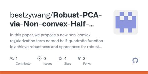 github bestzywang robust pca via non convex half quadratic regularization in this paper we