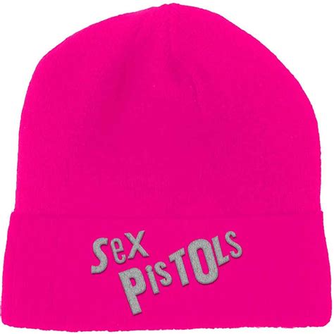 The Sex Pistols Logo Pink Beanie Hat Merchoid Uk