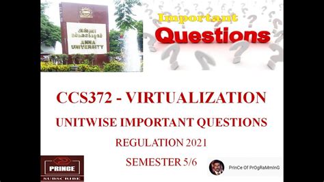 Ccs372 Virtualization Important Questions L Easy Pass Youtube
