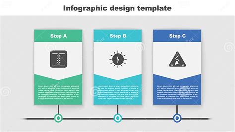 Set Electrical Transformer Solar Energy Panel And High Voltage Business Infographic Template