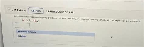 Solved Rewrite The Expression Using Only Positive Exponents