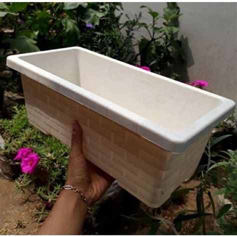 Jual Pot Panjang Bata L Pot Kotak 35 Cm Pot Panjang Motif Bata