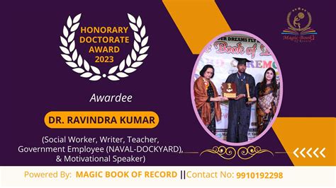 Ravindra Kumar Is Awarded Honorary Doctorate Award