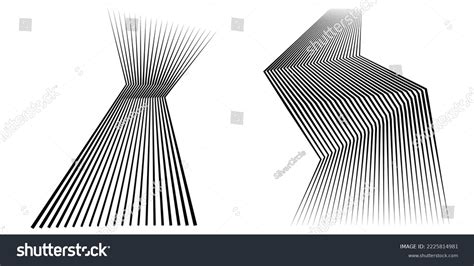 Set Abstract Lines Monochrome Design Element Stock Vector Royalty Free