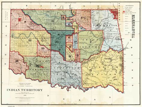1887 Map Of Native American Indian Territory Tribes Oklahoma 11x15 Art Print 3877904672