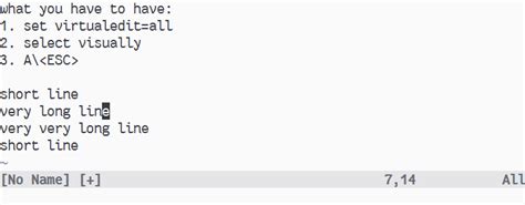 Visual Block Mode How To Insert Text To Multiple Lines After Line Ending Vi And Vim Stack