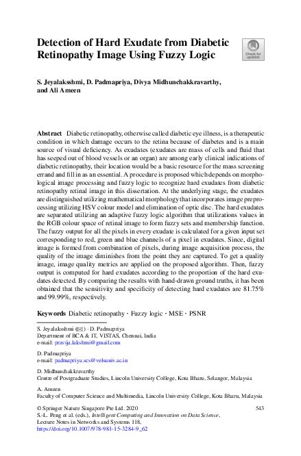 Pdf Detection Of Hard Exudate From Diabetic Retinopathy Image Using