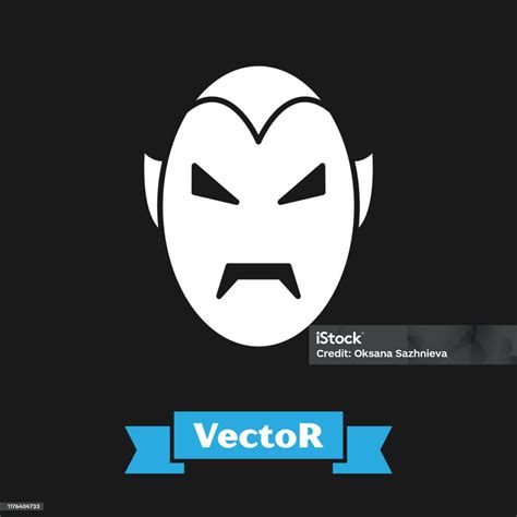 검은 색 배경에 격리 된 흰색 뱀파이어 아이콘입니다 해피 할로윈 파티 벡터 일러스트레이션 0명에 대한 스톡 벡터 아트 및 기타 이미지 Istock