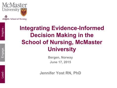 Integrating Evidence Informed Decision Making In The School Of