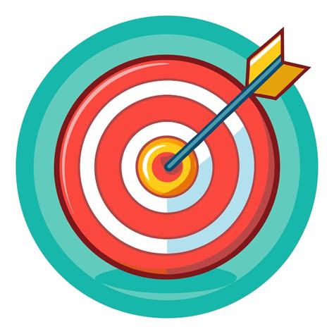 목표 클리파트 만화 스타일 터 일러스트레이션 프리미엄 벡터
