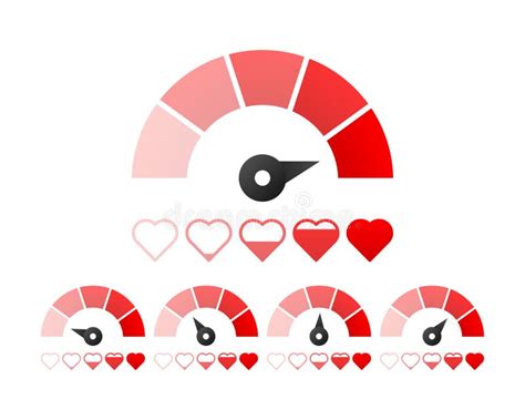 Love Meter Load Indicator Love Sensor Concept With Red Heart UI Interface Vector