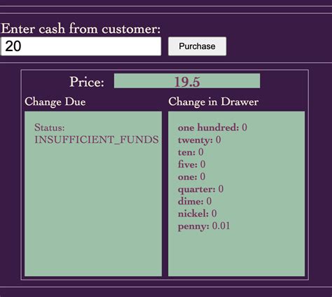 Build A Cash Register Project The Tests Fail Javascript The