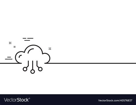Cloud Computing Line Icon Internet Data Storage Vector Image