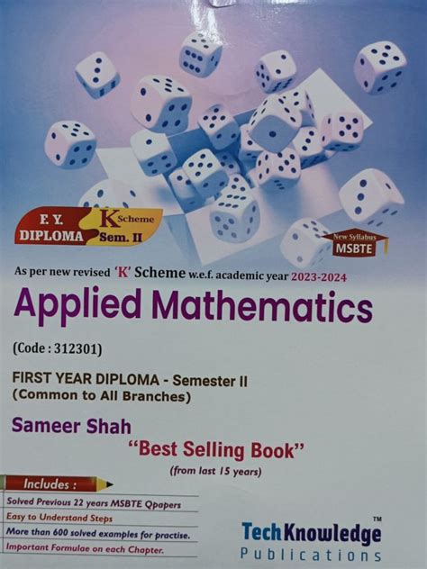 Techknowledge Applied Mathematics Msbte K Scheme Fy Diploma Sem 2 Bookwalas