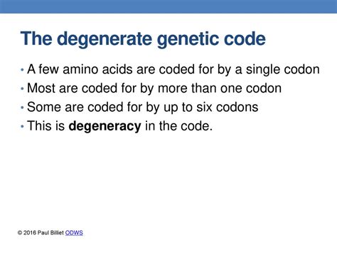 The Genetic Code © 2016 Paul Billiet Odws Ppt Download