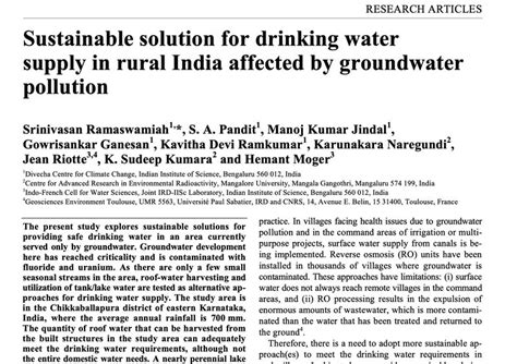 Journal Name Impact Factor Publisher Topic Title Water Quantity Water Quality Remote