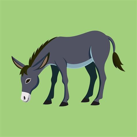 Donkey Grazing Vector Premium Ai Generated Vector