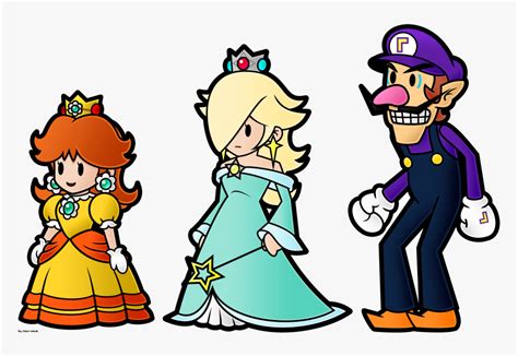 Pm Paper Daisy Rosalina And Waluigi Princess Daisy Paper Mario Hd