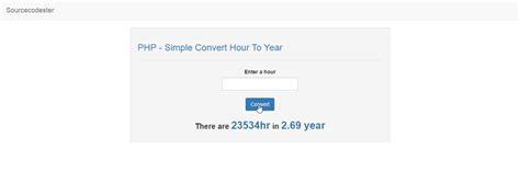Convert Hour To Year In PHP Campcodes