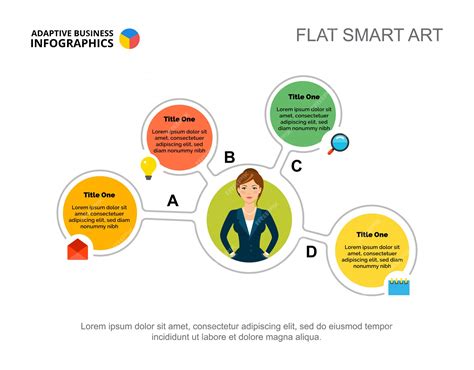 Free Vector Four Elements Flow Chart Template For Presentation Business Data Visualization