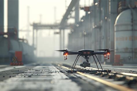 Premium Photo Autonomous Drone Inspecting Infrastructure For Mai