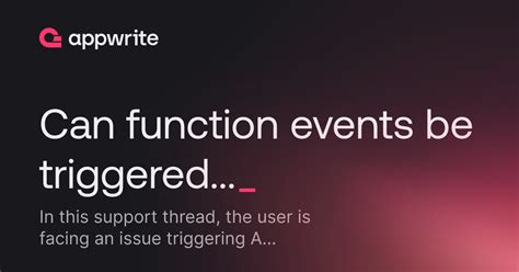 Can Function Events Be Triggered When Developing Locally Threads