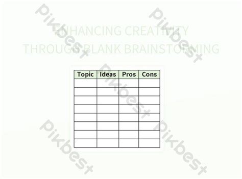 Enhancing Creativity Through Blank Brainstorming Excel Template Free Download Pikbest
