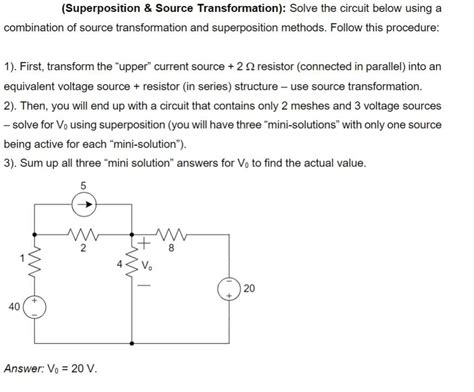 Solved Superposition And Source Transformation Solve The