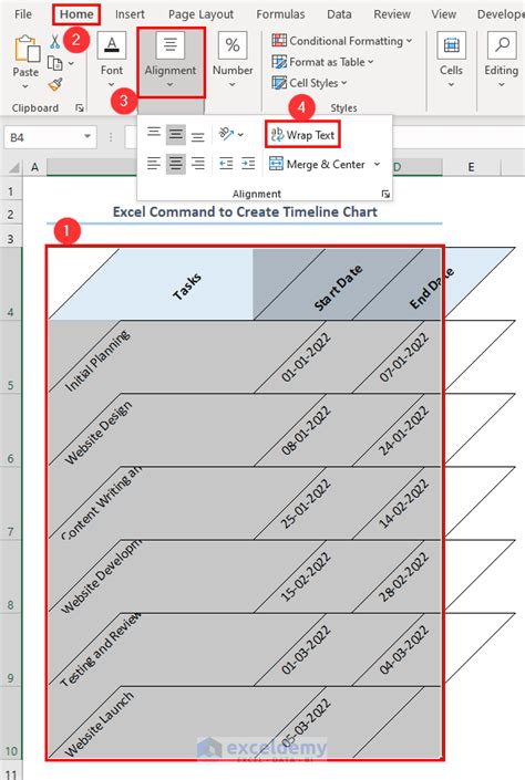 How To Use A Timeline In Excel A Visual Presentation Exceldemy