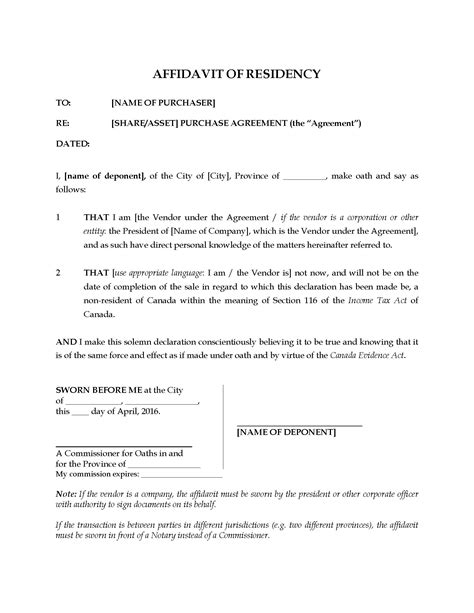 Affidavit Form Canada Visa Supporting Documents 2024