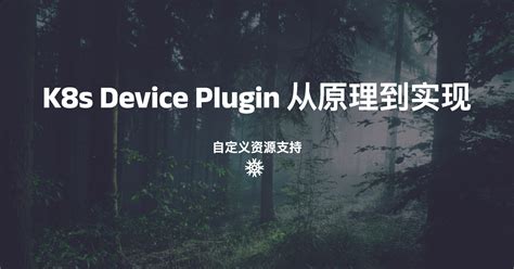 Kubernetes教程二一 自定义资源支持：k8s Device Plugin 从原理到实现 指月小筑探索云原生