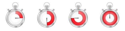 Stopwatch With Red Fill Bar Timer Chronometer With Accurate Measurement For Timing And Vector
