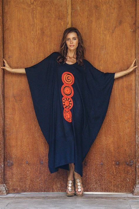Long Bohemian Kaftan Dress Mandala Spiral Loveshushi Kaftan