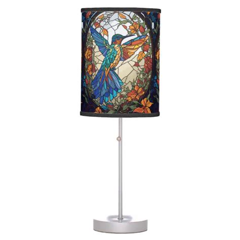 Colorful Stained Glass Artistic Hummingbird Table Lamp Zazzle