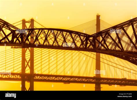 Forth Bridge Rail Forth Road Bridge Queensferry Crossing Background Hi