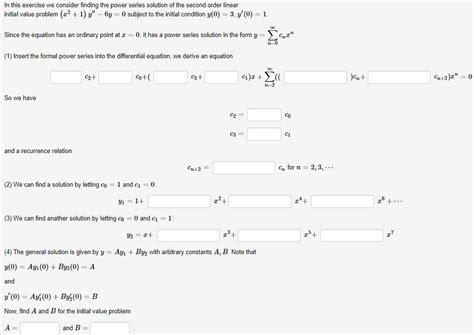 Solved In This Exercise We Consider Finding The Power Series