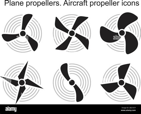 Planpropeller Flugzeugpropeller Symbolvorlage Schwarz Farbe Editierbar