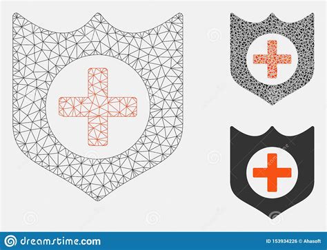 Medical Protection Vector Mesh Network Model And Triangle Mosaic Icon Stock Vector