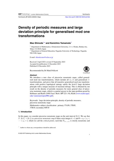 Density Of Periodic Measures And Large Deviation Principle For Generalised Mod One Transformations