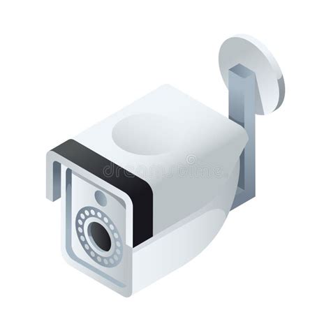 Security Camera Isolated Isometric Icon Vector Illustration Cctv On